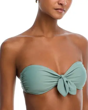 Paige Libby Tie Front Bandeau Bikini Top - Surf