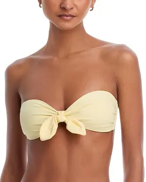 Paige Libby Tie Front Bandeau Bikini Top - Sun Yellow