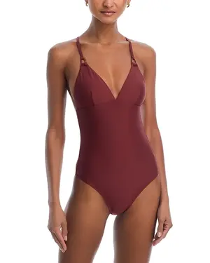 Paige Daisy Tie Back One Piece Swimsuit - Burnt Sienna