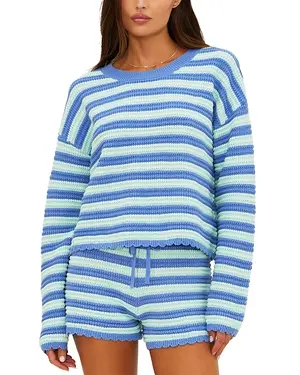 Beach Riot Striped Beach Sweater - Sapphire Sea Stripe