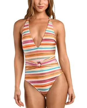 L'agence Striped Swimsuits