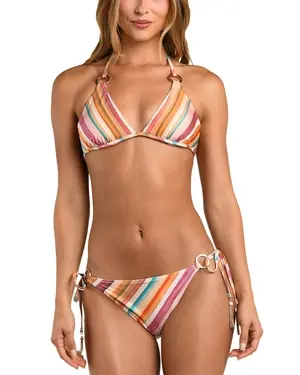 L'Agence Annabelle Watercolor Stripe Bikini Top - Multi