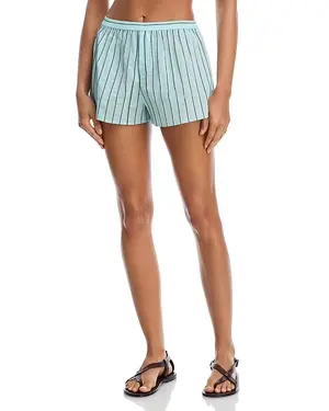 Staud Rove Striped Shorts - Pool Stripe