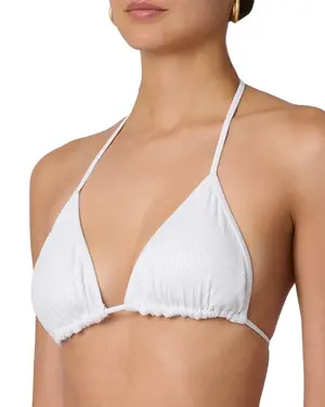 Shoshanna Sequin Triangle Bikini Top - Optic