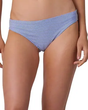 Shoshanna Striped Bikini Bottom - French Blue/optic