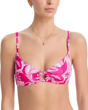 Aqua Swim Ring Bralette Bikini Top - Pink Multi