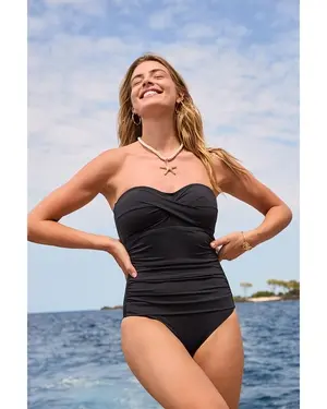 Tommy Bahama Bandeau One-piece Swimsuit - Black