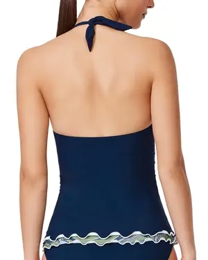 GOTTEX Palmita Halter Tankini Top - Navy