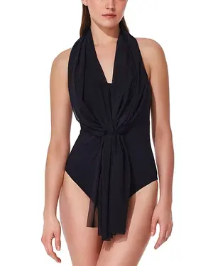 GOTTEX V-neck One-piece Swimsuit - Black