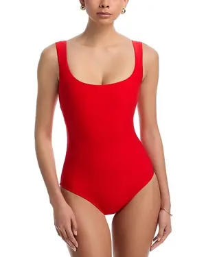 STYLEST Dreamsculpt Square Neck Tank One Piece Swimsuit - Hot Pepper