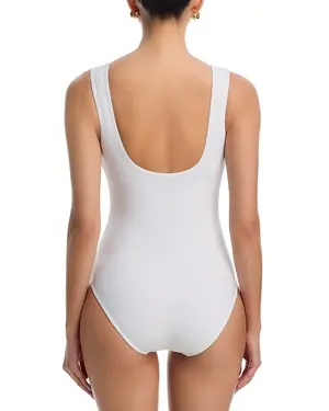 STYLEST Dreamsculpt Square Neck Tank One Piece Swimsuit - Blanc
