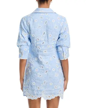 Simkhai Freya Embroidered Linen Mini Dress