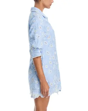 Simkhai Freya Embroidered Linen Mini Dress