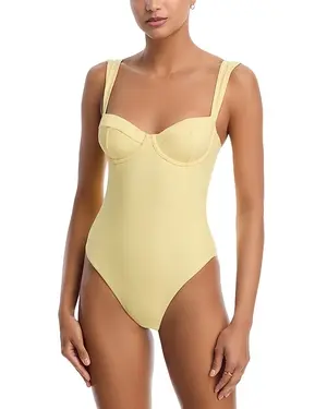 Simkhai Kyle Bustier One Piece Swimsuit - Buttercream