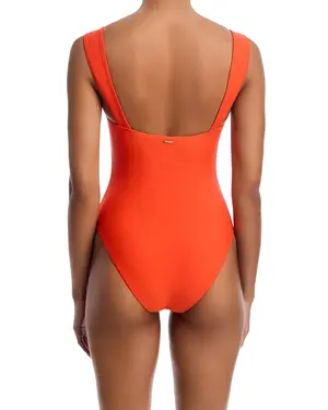 Simkhai Kyle Bustier One Piece Swimsuit - Lobster
