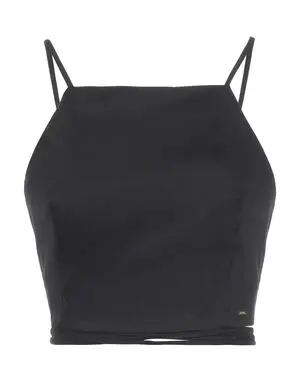 Pinko Poplin Crop Top With Brand Logo