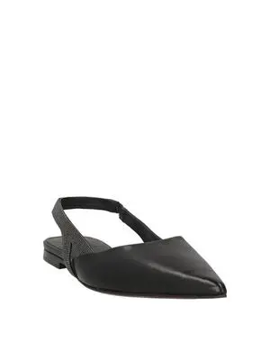 Brunello Cucinelli Leather Slingback Ballet Flats