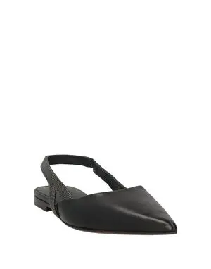 Brunello Cucinelli Leather Slingback Ballet Flats