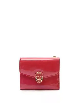 BVLGARI 2010-2026 Patent Leather Serpenti Forever Bi-fold Wallet Small Wallets - Pink