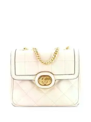 GUCCI Deco Chain Flap Bag Mixed Matelasse Leather Mini Crossbody Bag