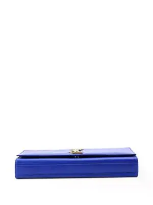 Saint Laurent Classic Monogram Leather Long Clutch Bag - Blue