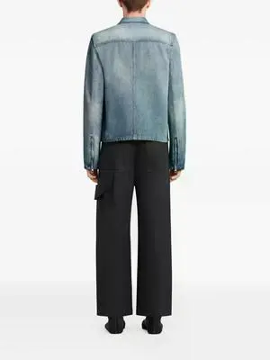 COURREGES Stand-up Collar Denim Jacket - Blue