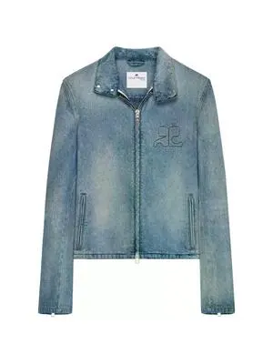 COURREGES Stand-up Collar Denim Jacket - Blue