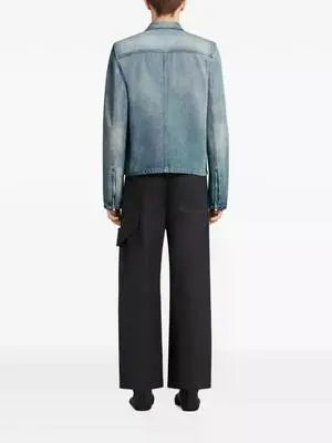 COURREGES Stand-up Collar Denim Jacket - Blue