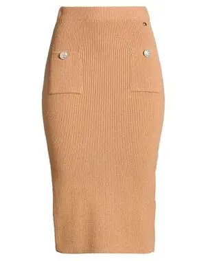 Liu Jo Midi Pencil Skirt With Embellished Pockets - Beige