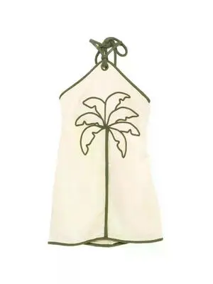 Farm Rio Embroidered Mini Dress - Neutrals