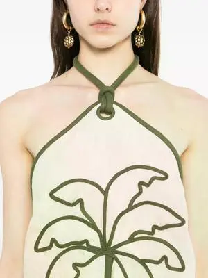 Farm Rio Embroidered Mini Dress - Neutrals