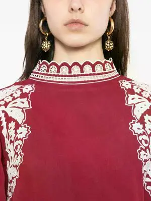 Farm Rio Floral-embroidered Blouse