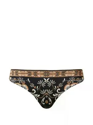 TWINSET Printed Bikini Bottom - Black
