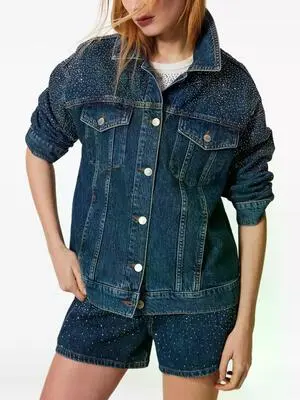TWINSET Rhinestone-embellished Denim Trucker Jacket