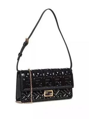 Fendi Foldover Embossed Top Cross Bag