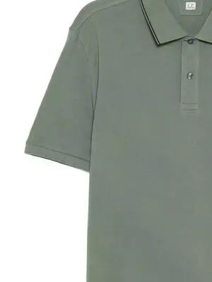 C.P. COMPANY Logo-embroidered Polo Shirt - Green