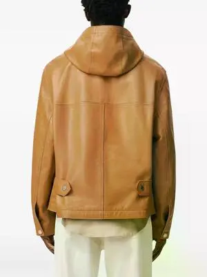 Ami Hooded Leather Jacket