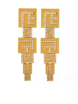 Balmain Pb-logo Pendant Earrings - Gold