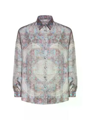 PIERRE-LOUIS MASCIA Mosaic-pattern Silk Shirt