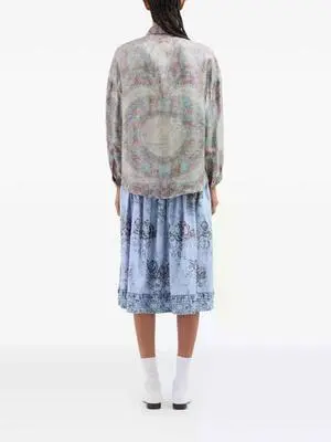 PIERRE-LOUIS MASCIA Mosaic-pattern Silk Shirt