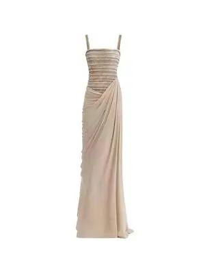 GEMY MAALOUF Squared-neck Beaded Gown