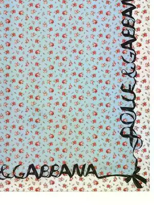 Dolce & Gabbana Small Rose Print Silk Twill Scarf 90x90