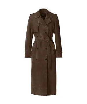 Mackage Gael-su Maxi Suede Trench Coat - Umber