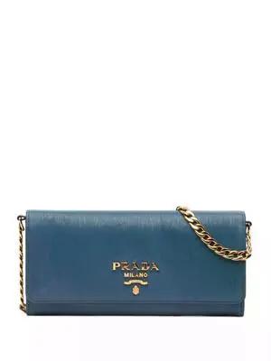 Prada Saffiano Wallet On Chain Crossbody Bag - Blue