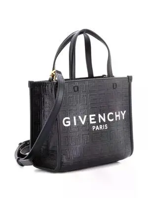 Givenchy 4g Embossed Coated Canvas Mini Tote Bag - Black