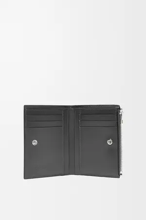 Loewe Slim Compact Wallet In Soft Grained Leather Skin - Anthracite