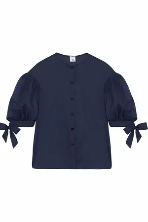 Iris & Ink Gathered Cotton-poplin Shirt