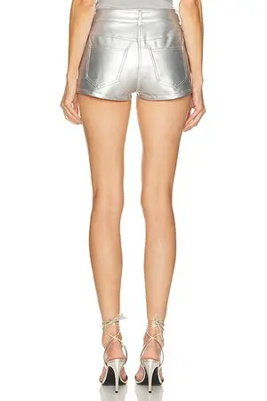 Norma Kamali High-waisted Jean Short - Silver