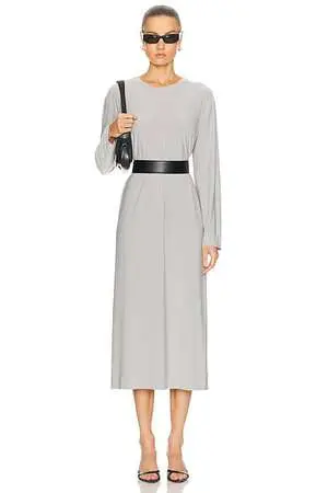Norma Kamali Oversized Long Sleeve Midcalf Shirt Dress