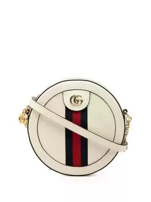 Gucci 2016-2026 Mini Leather Ophidia Round Crossbody Bag - White